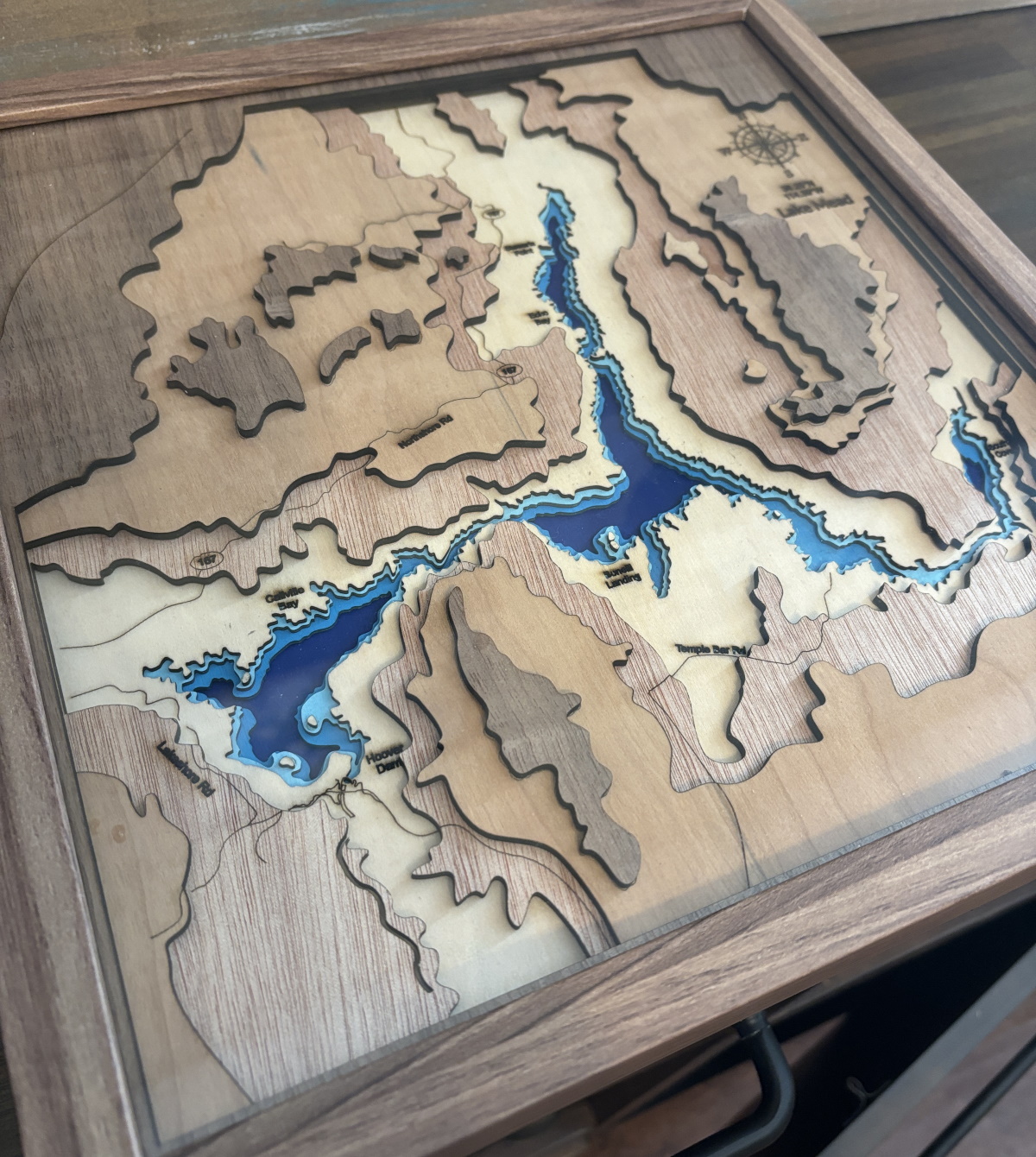 Amazing Lake Mead 3D laser cut topographic map – The Tiny Woodshop ...
