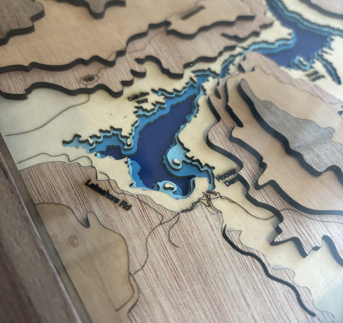 Amazing Lake Mead 3D laser cut topographic map – The Tiny Woodshop ...