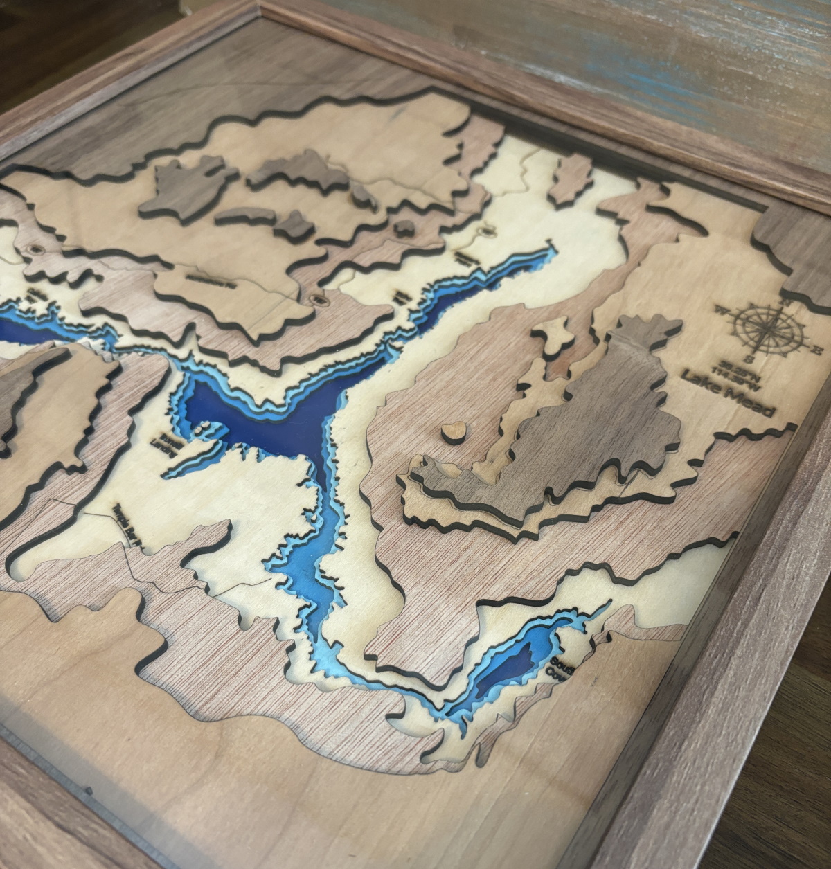 Amazing Lake Mead 3D laser cut topographic map – The Tiny Woodshop ...