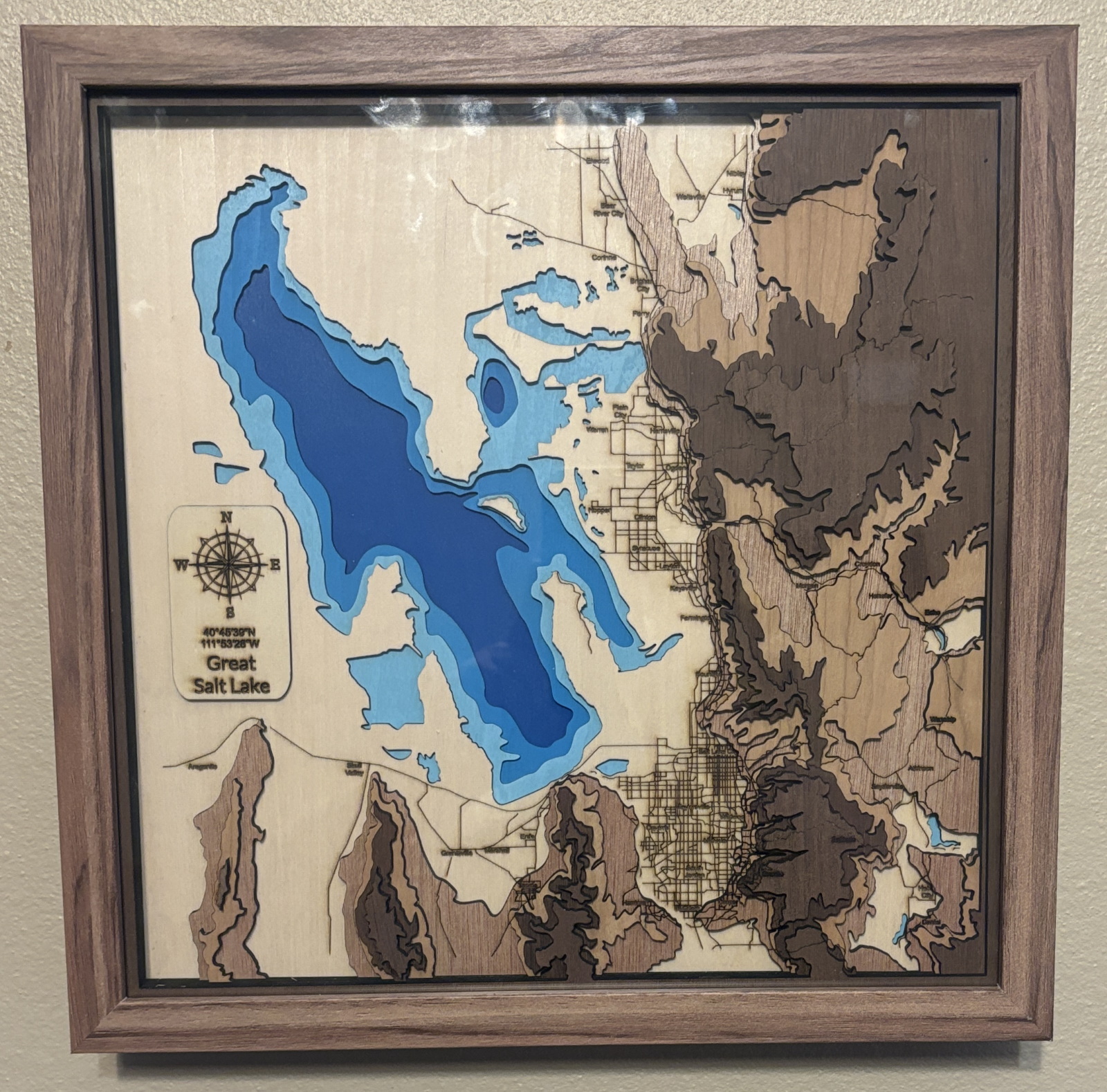 Amazing Great Salt Lake, Salt Lake City, Wasatch Front 3D laser cut ...